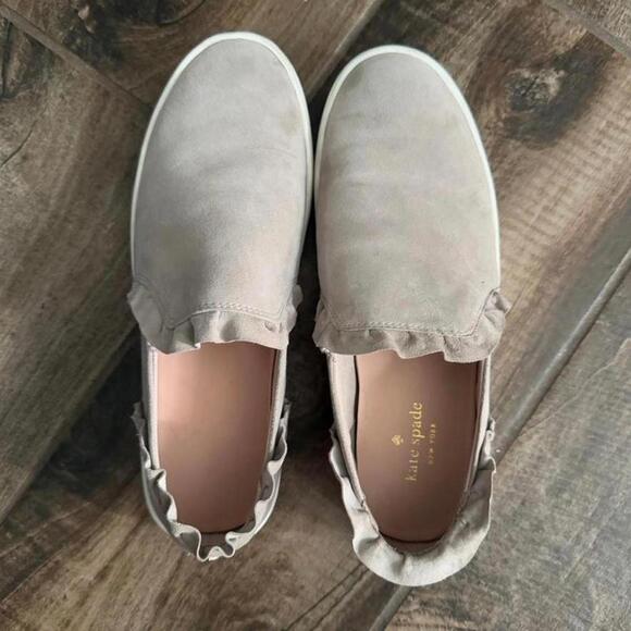 kate spade | Shoes | Kate Spade Lilly Ruffle Suede Slip On Sneakers ...